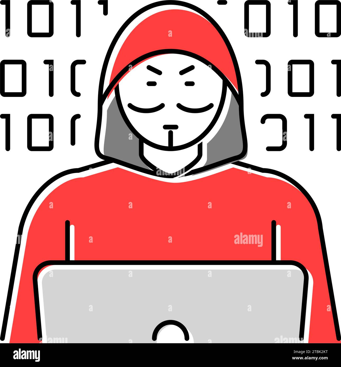 anonymous attacker cyberbullying color icon vector illustration Stock ...