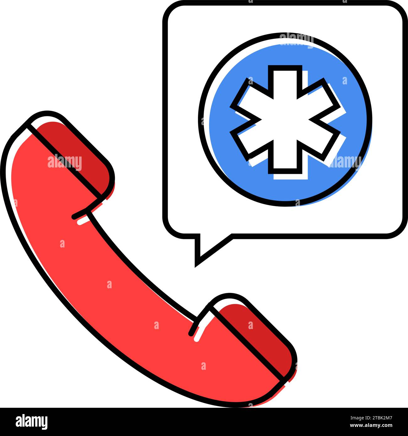 emergency call ambulance color icon vector illustration Stock Vector ...