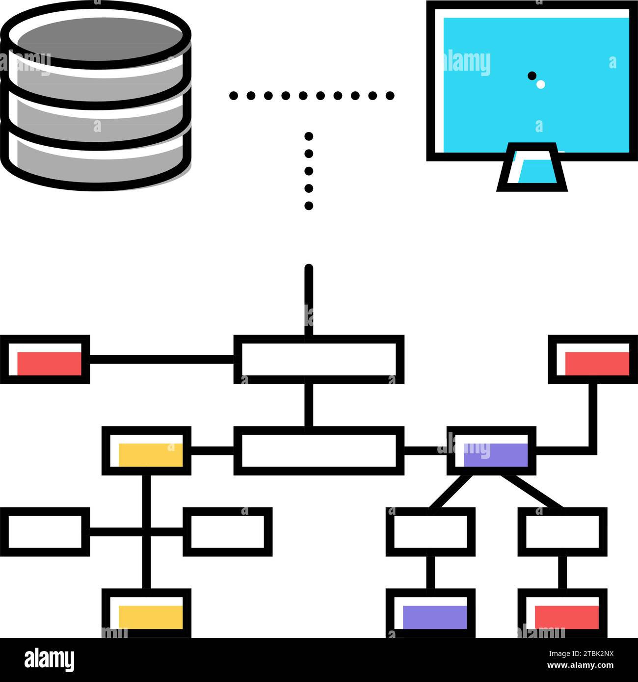 Relational Database Color Icon Vector Illustration Stock Vector Image And Art Alamy