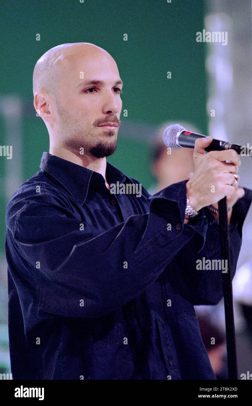 Milan Italy 08 May 1997 : Alex Baroni, Italian singer, during the live ...