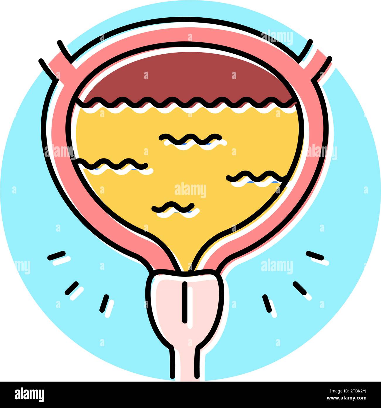 inability control bladder disease symptom color icon vector ...