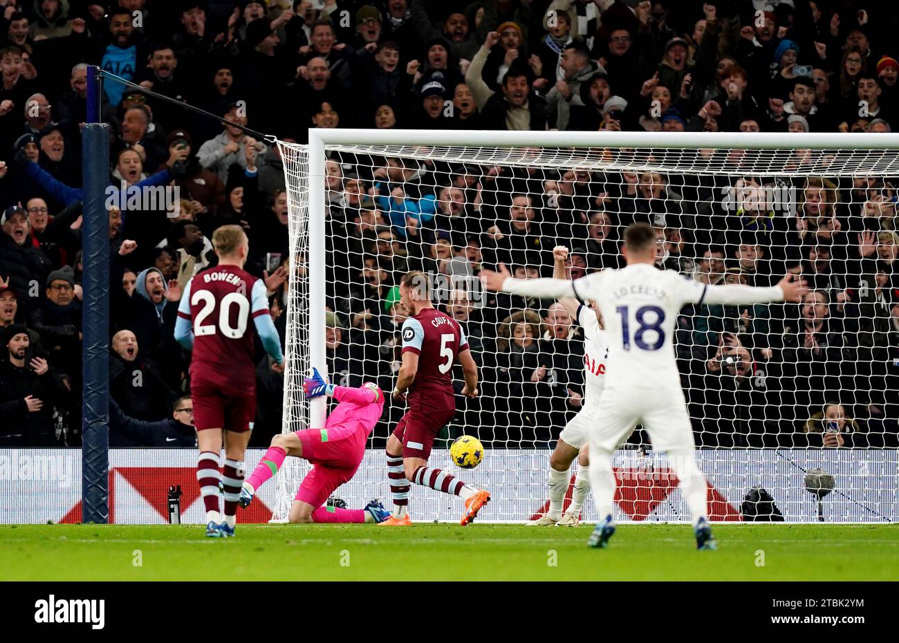 Tottenham Hotspur's Cristian Romero scores the opening goal during the ...