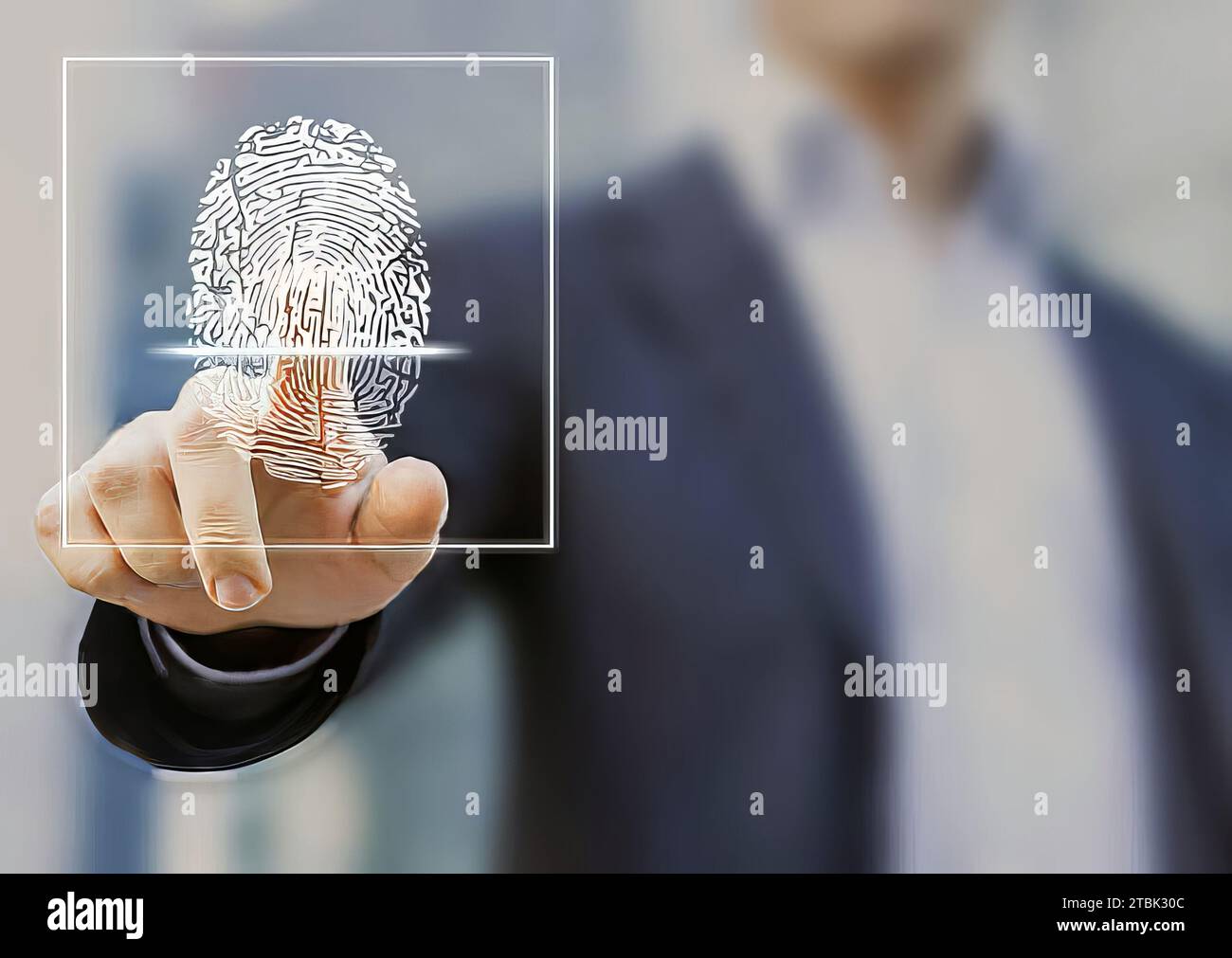 Fingerprint identity verification concept, criminal biometric research ...
