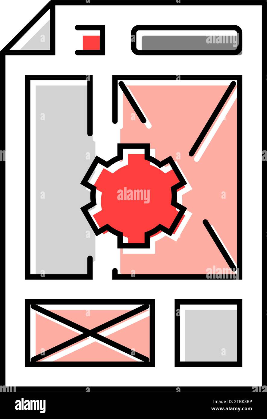 document layout technical writer color icon vector illustration Stock ...