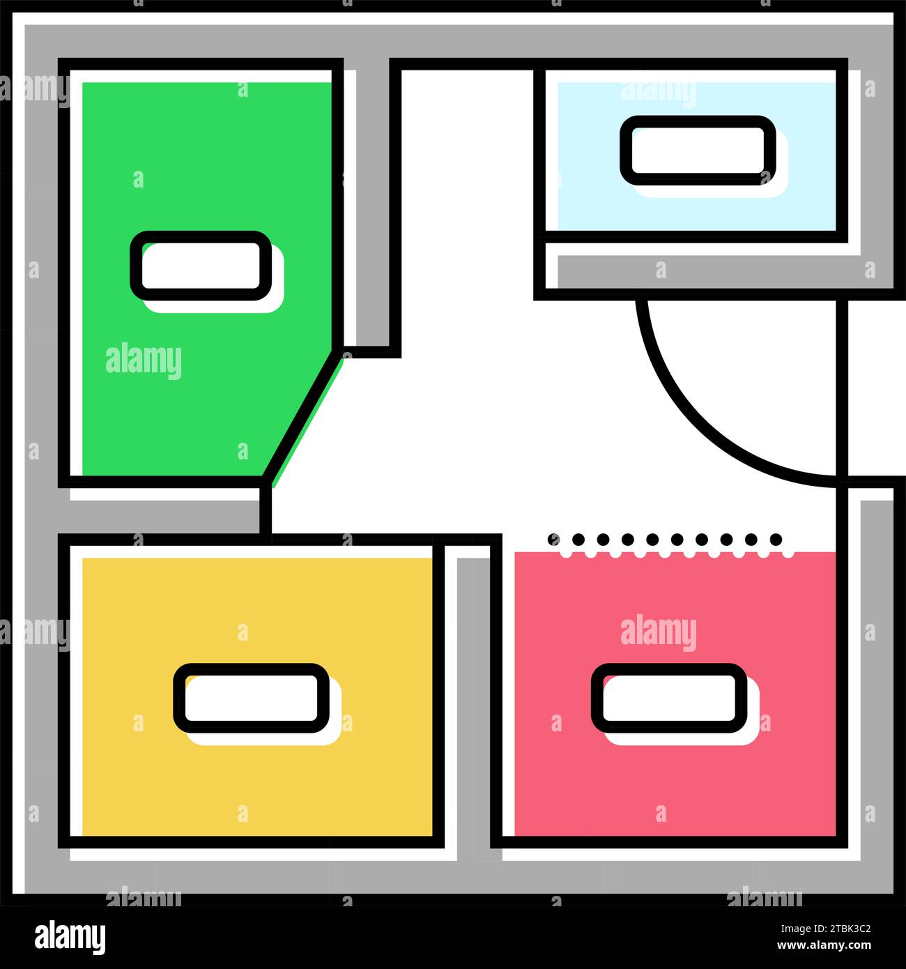 room layout planning interior designer color icon vector illustration ...