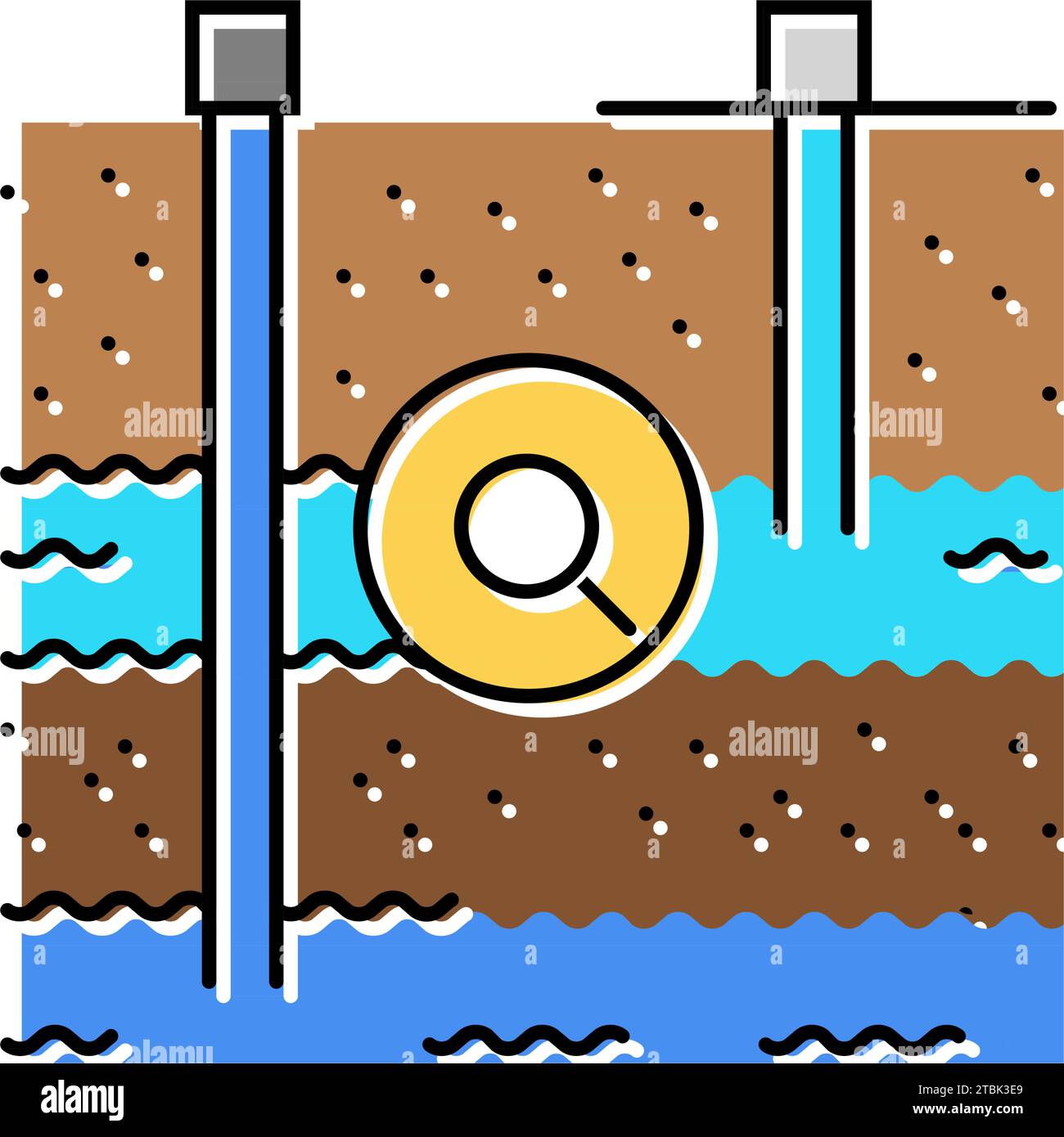 soil permeability hydrogeologist color icon vector illustration Stock ...