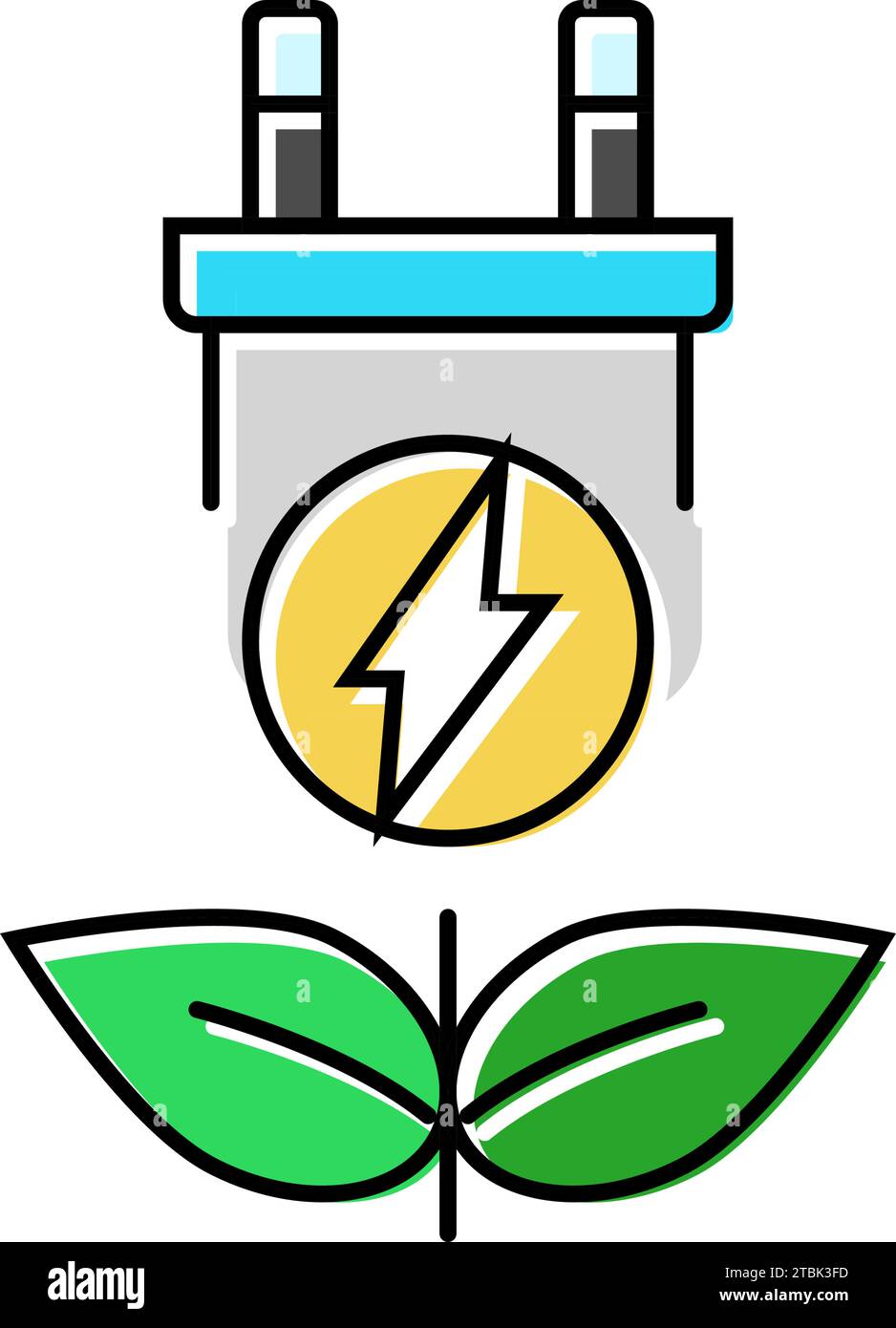 clean energy electric color icon vector illustration Stock Vector Image ...