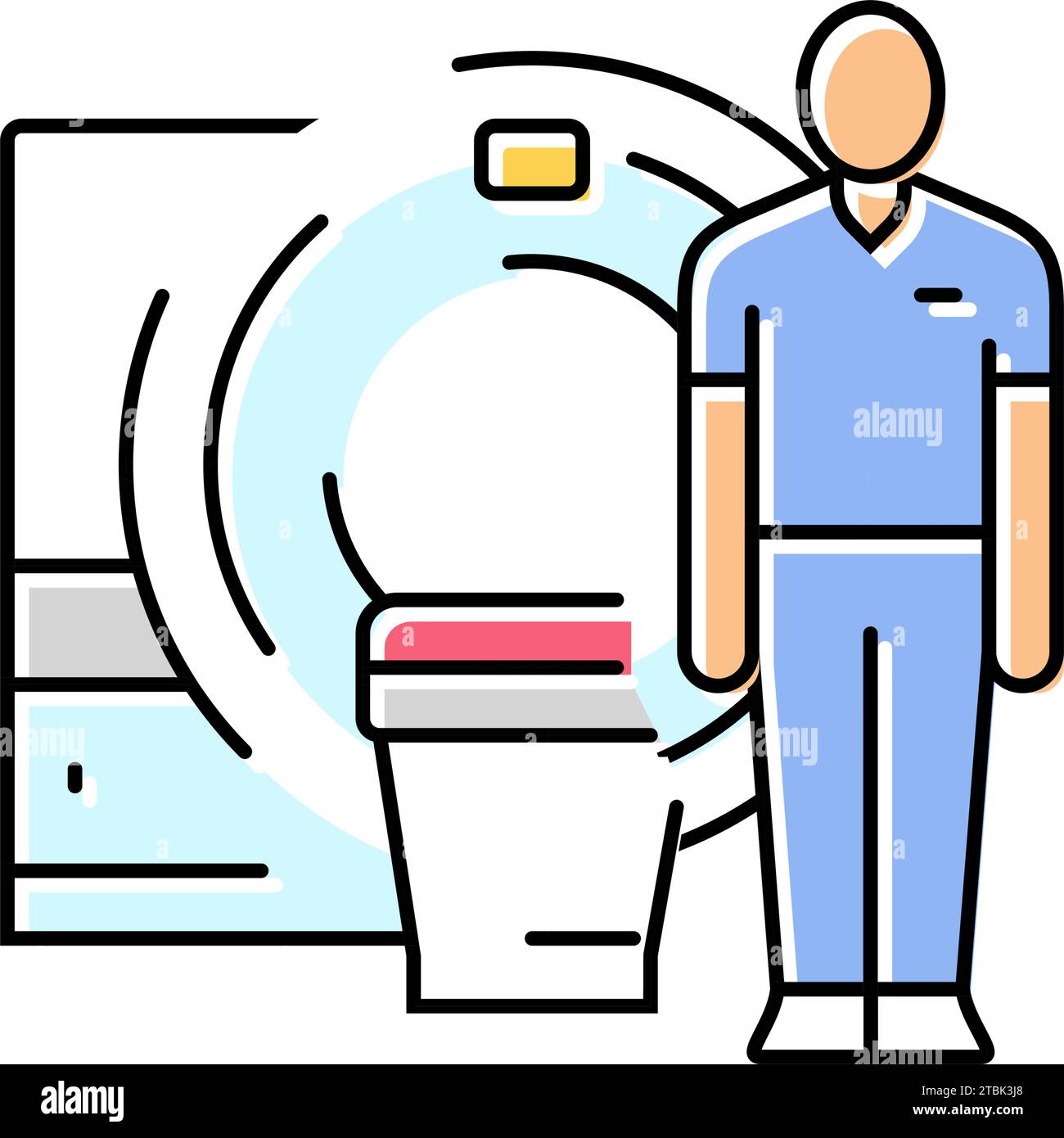 mri technician machine color icon vector illustration Stock Vector ...