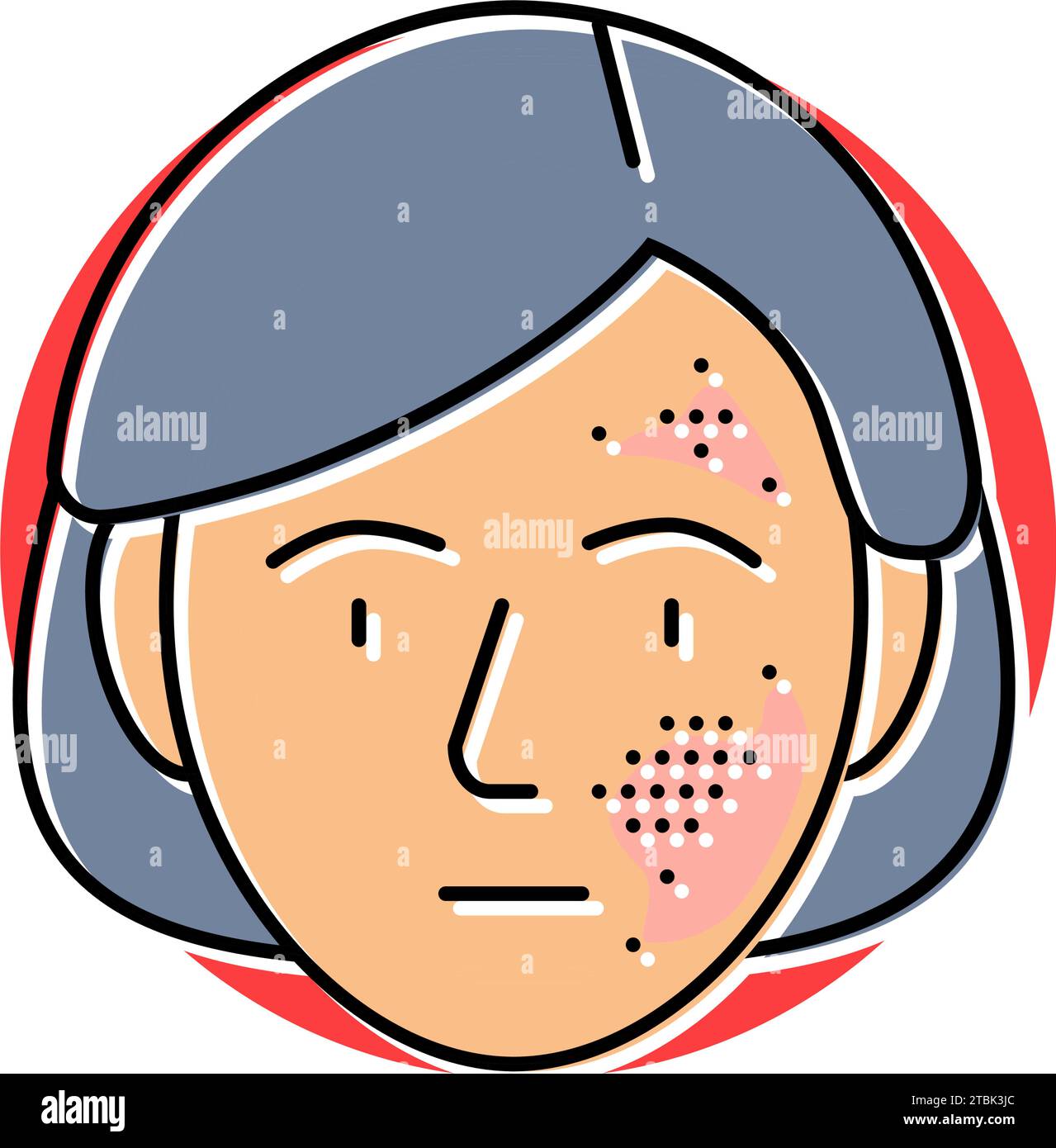 swollen face limbs disease symptom color icon vector illustration Stock ...