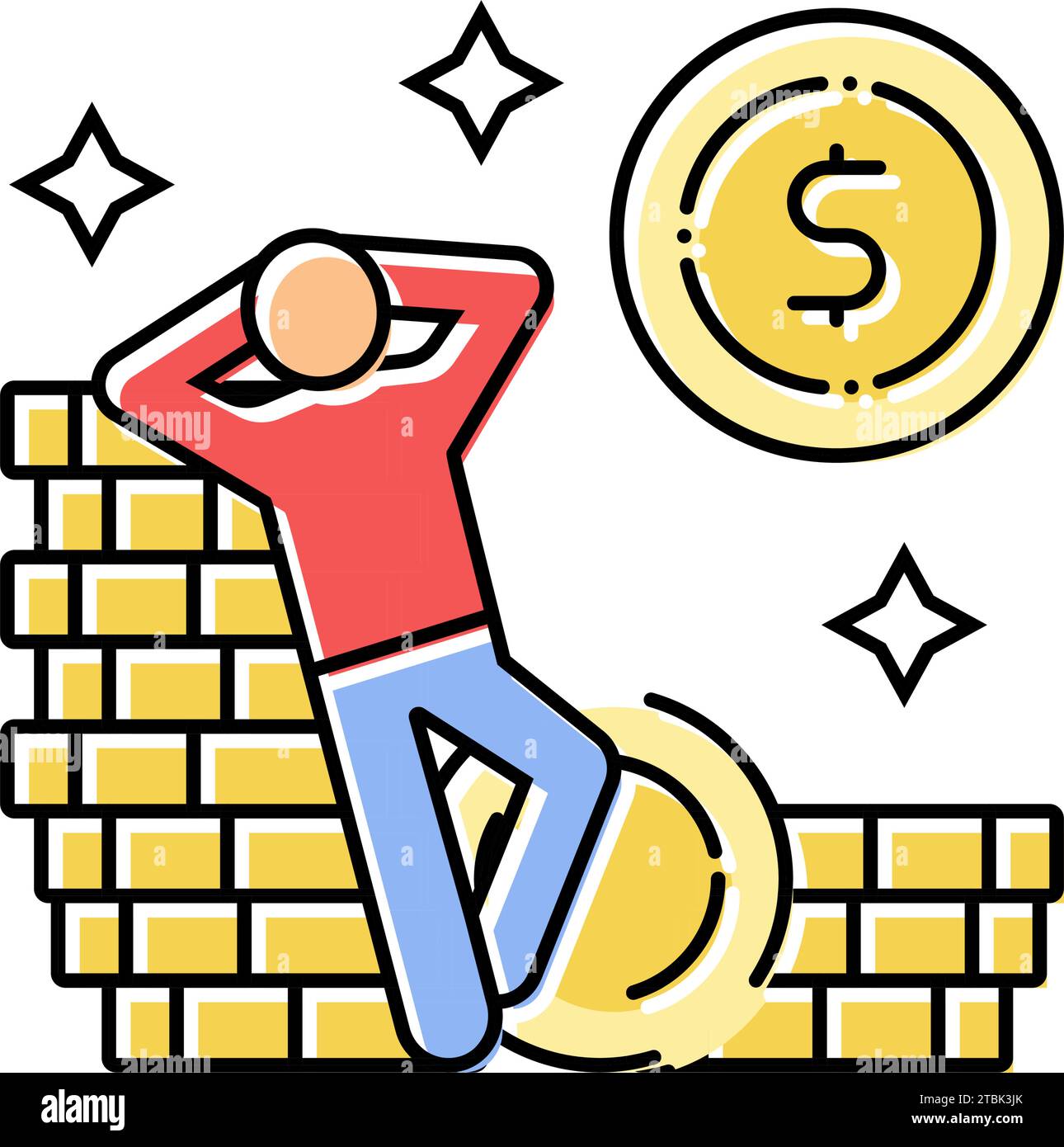 financial independence color icon vector illustration Stock Vector ...