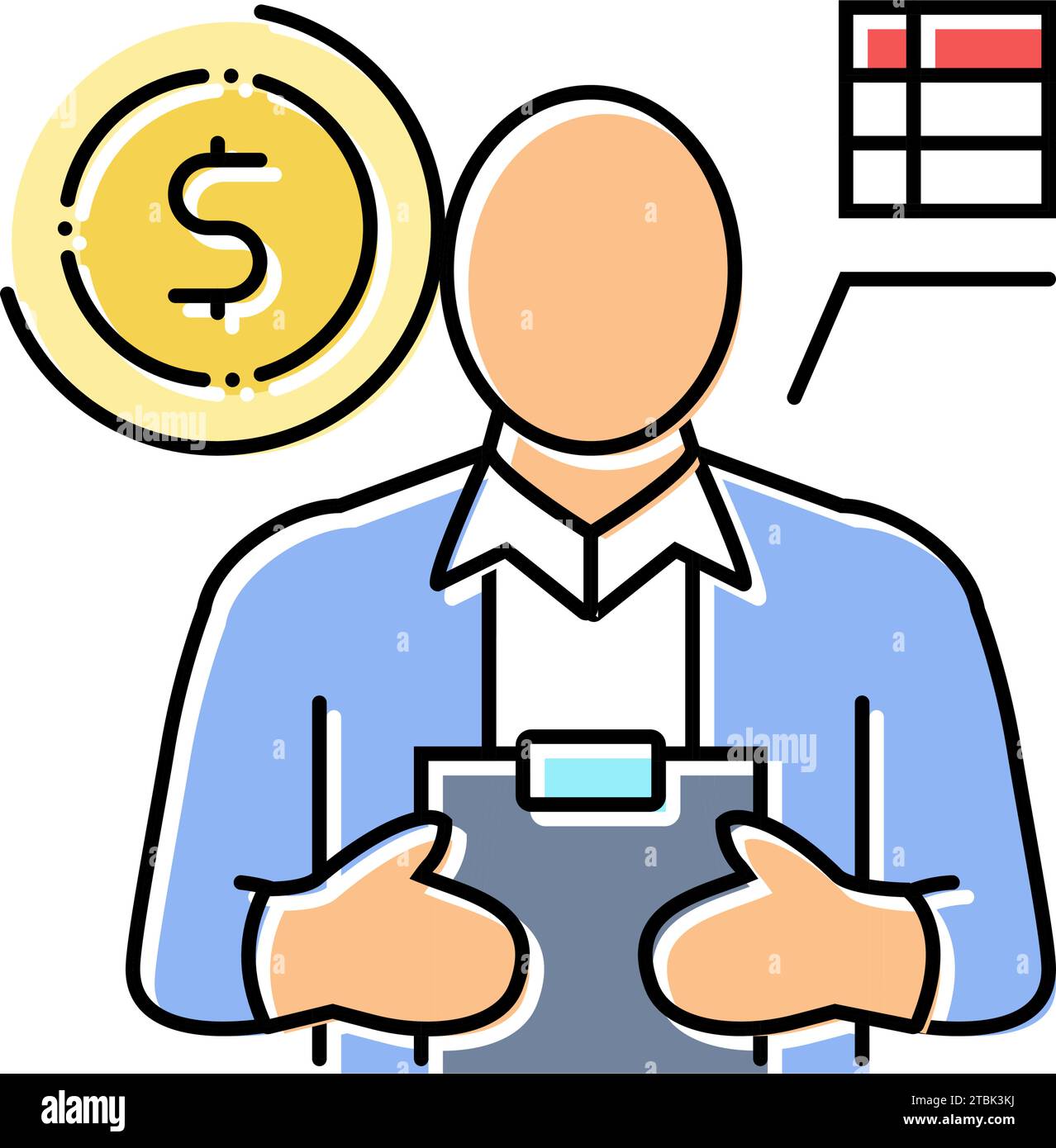 financial advisor color icon vector illustration Stock Vector Image ...
