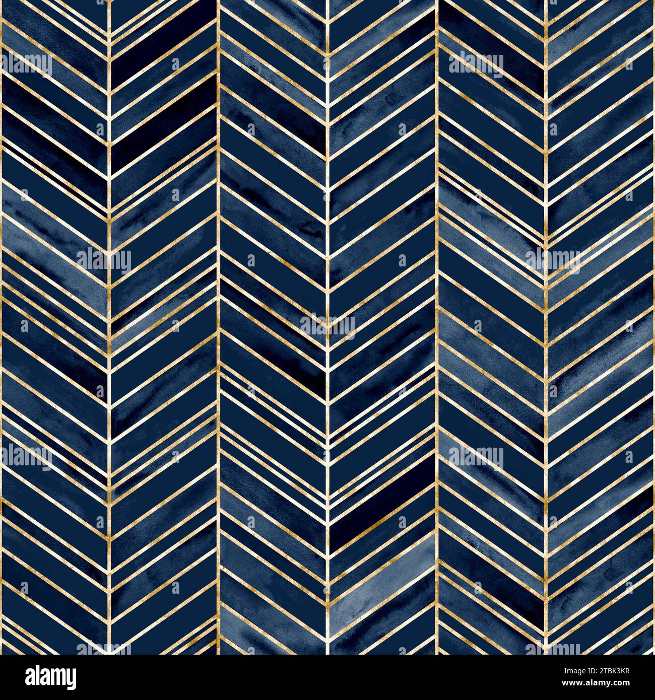 Navy And Gold Chevron Background