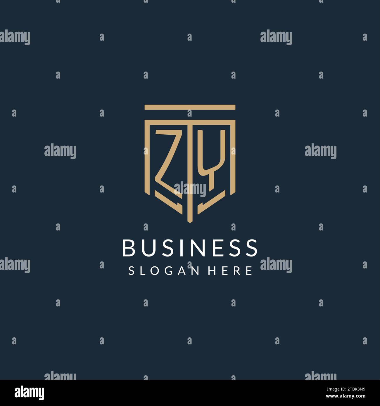 Initial Zy Shield Logo Monoline Style Modern And Luxury Monogram Logo Design Vector Graphic