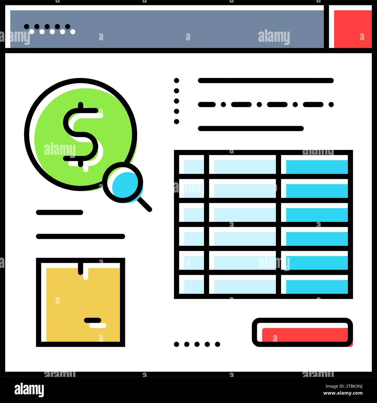 cost analysis logistic manager color icon vector illustration Stock ...
