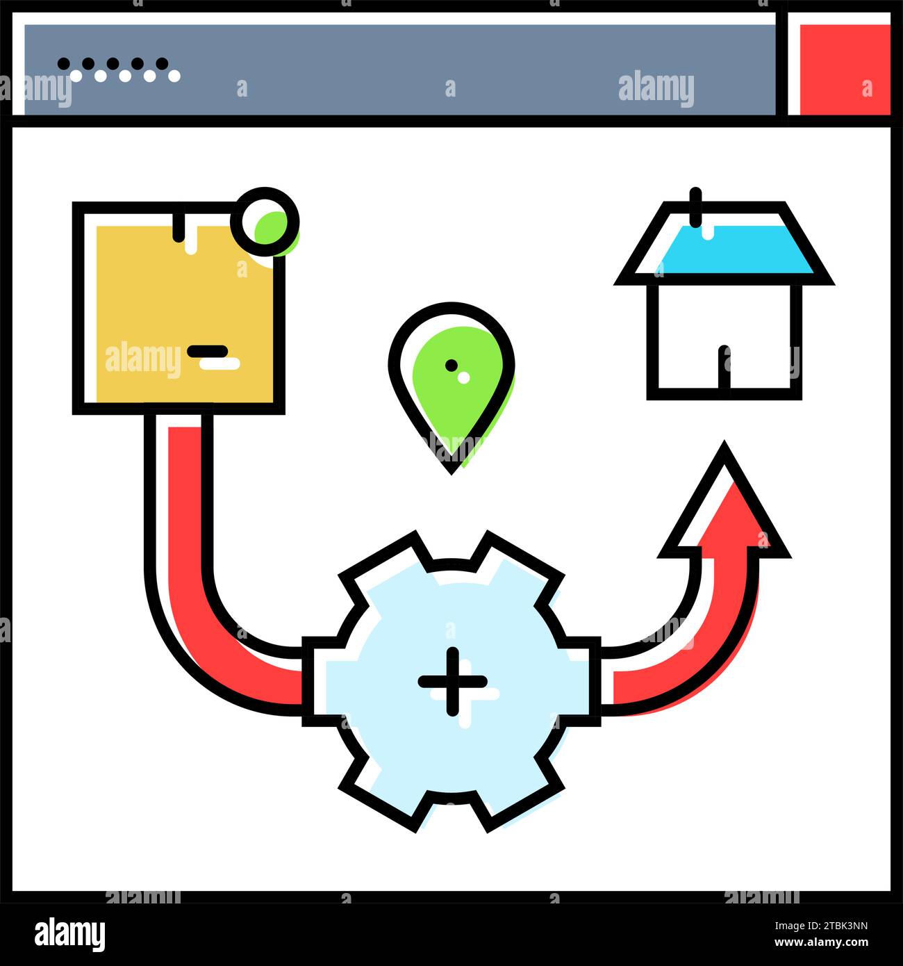 ecommerce logistics logistic manager color icon vector illustration ...