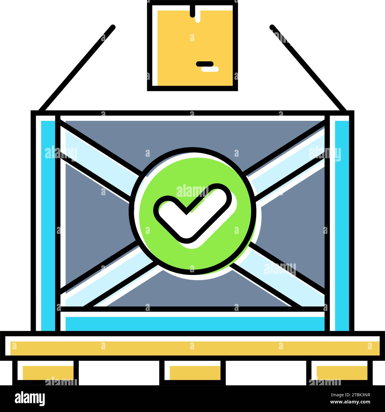 packaging solutions logistic manager color icon vector illustration ...