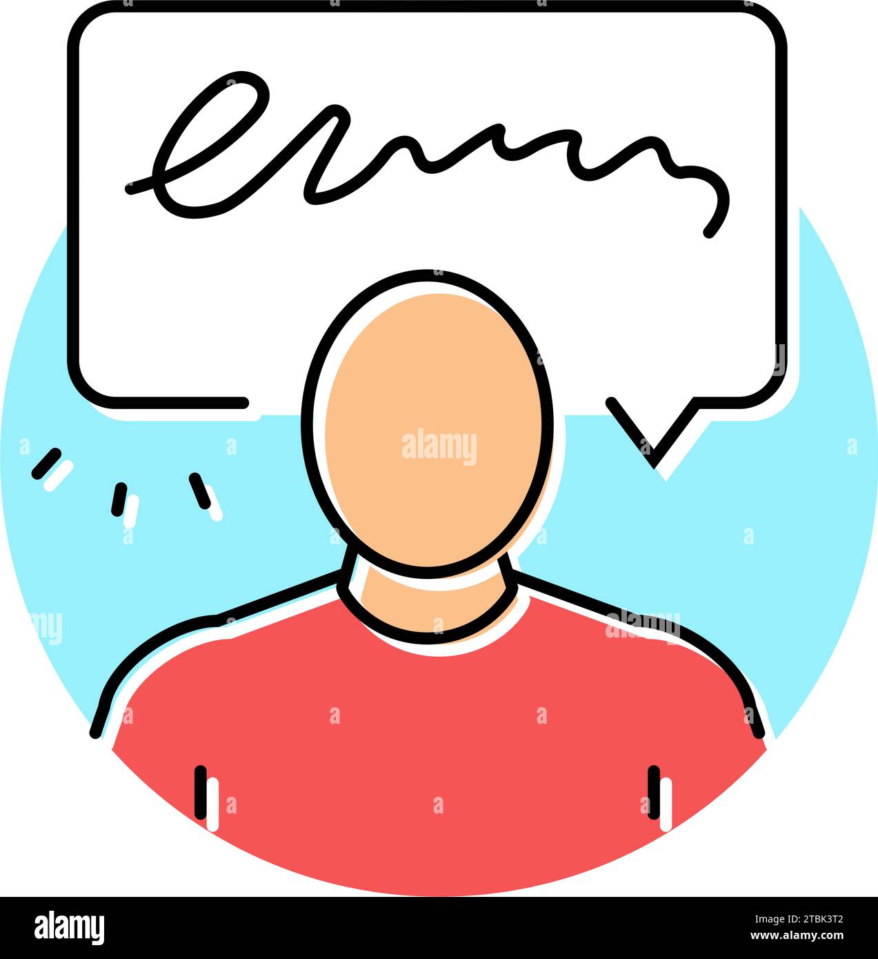 slurred speech and confusion disease symptom color icon vector ...