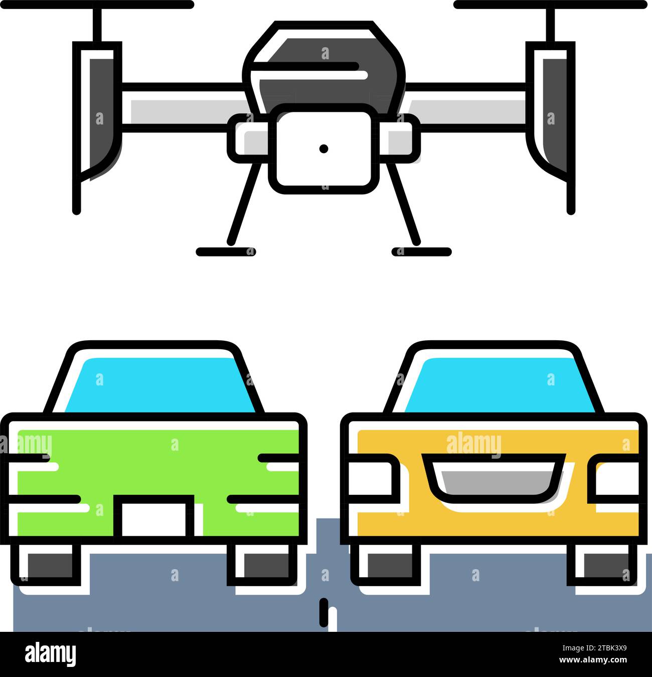 traffic monitoring drone color icon vector illustration Stock Vector ... traffic monitoring drone color icon vector illustration Stock Vector ...