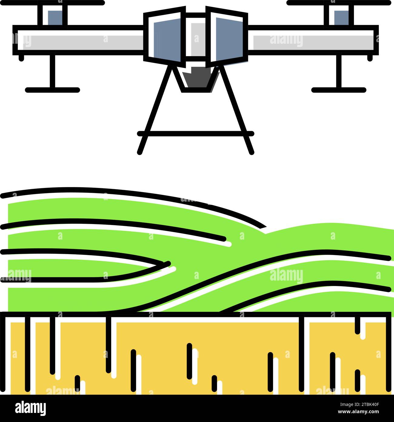 agricultural drone color icon vector illustration Stock Vector Image ...
