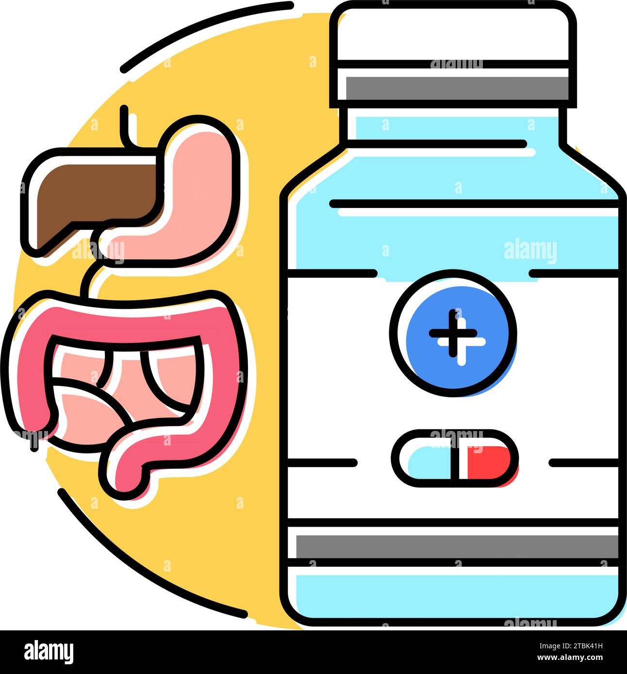 Stomach cancer color icon hi-res stock photography and images - Alamy