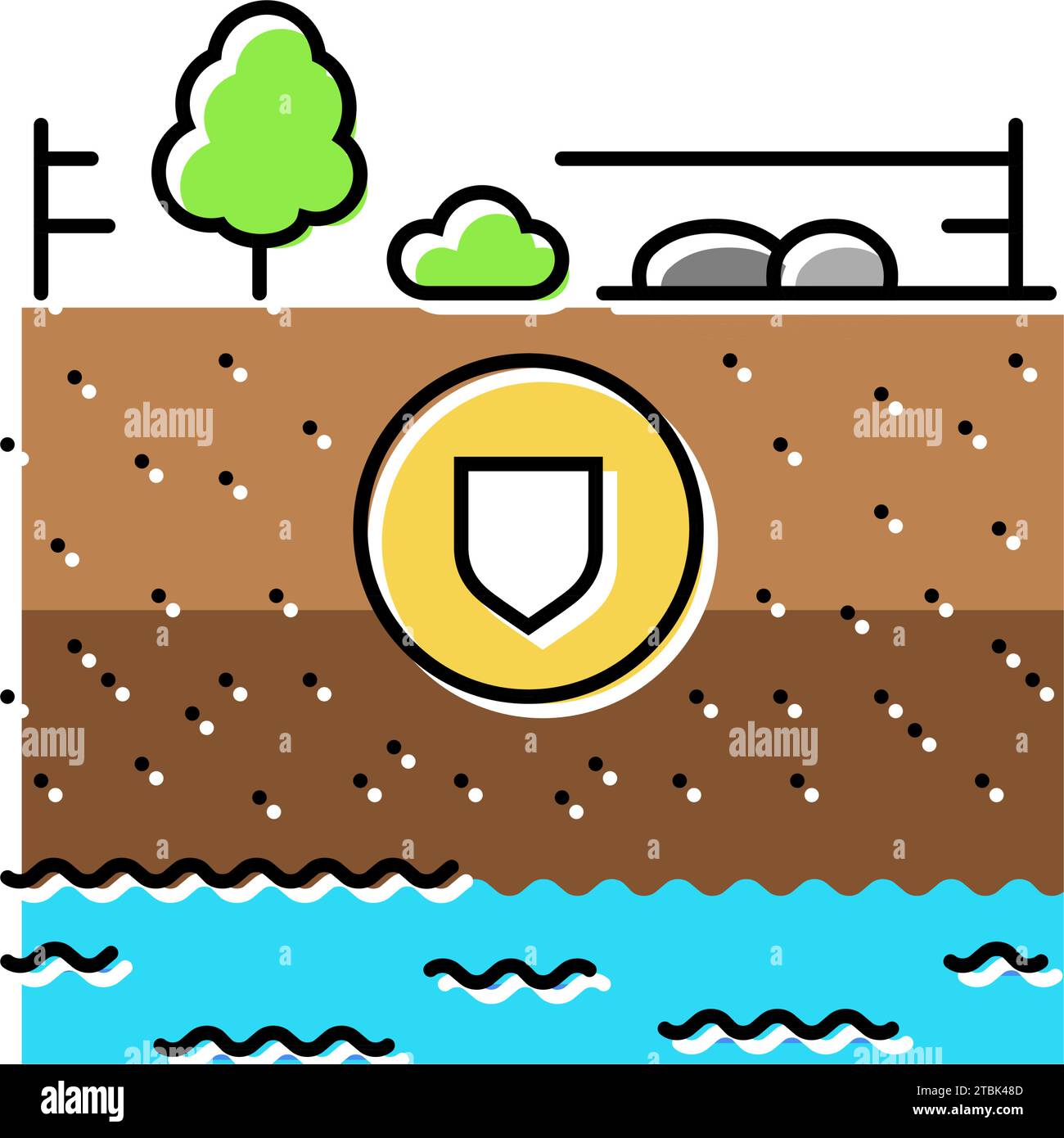 contaminated sites hydrogeologist color icon vector illustration Stock ...