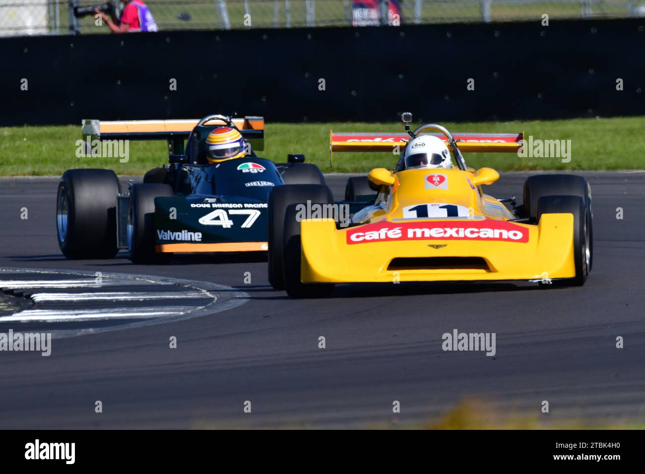 Martin Bullock, Chevron B29, Keith White, March 76B, HSCC Silverstone ...