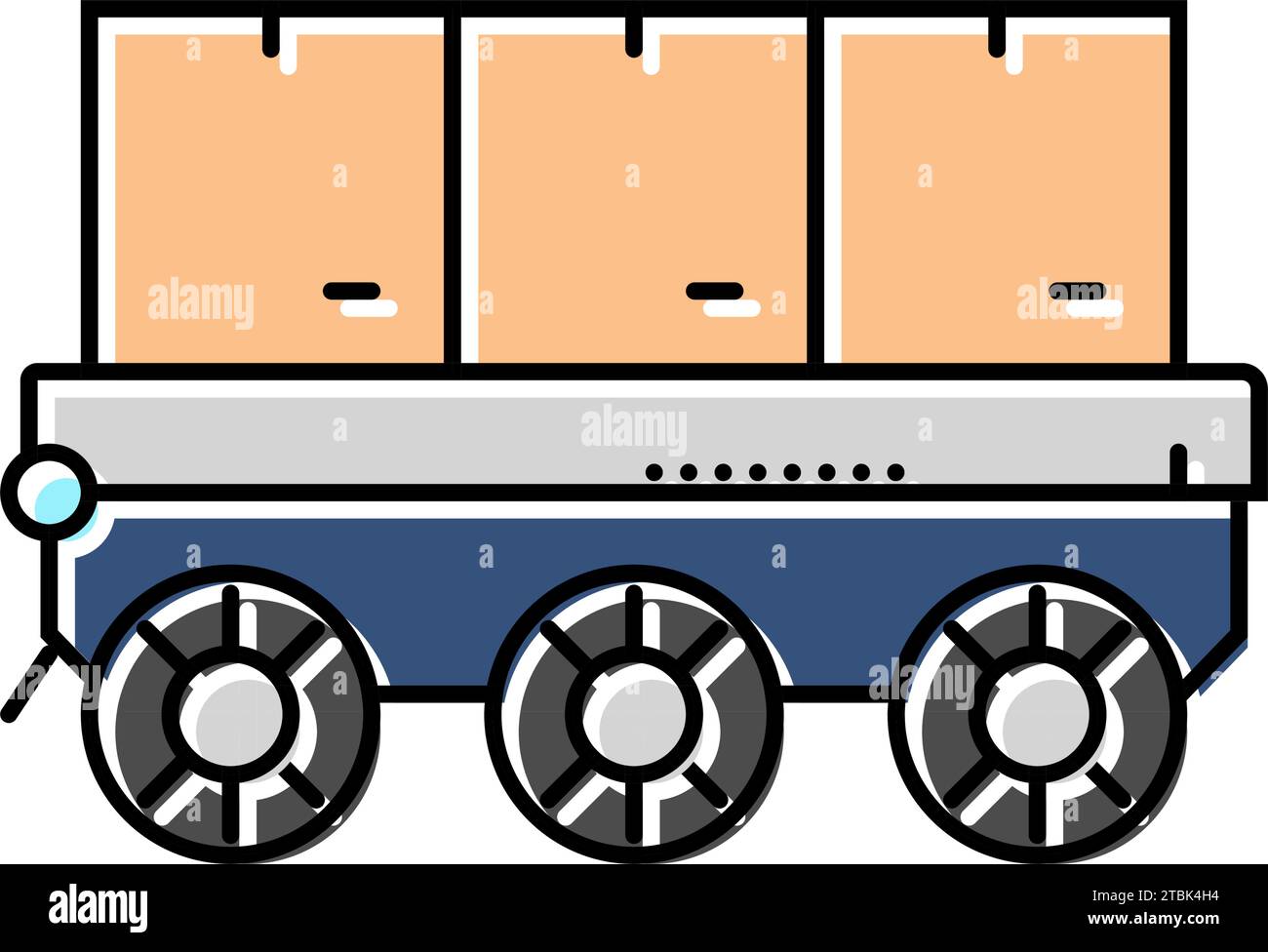 robot fleet autonomous delivery color icon vector illustration Stock ...