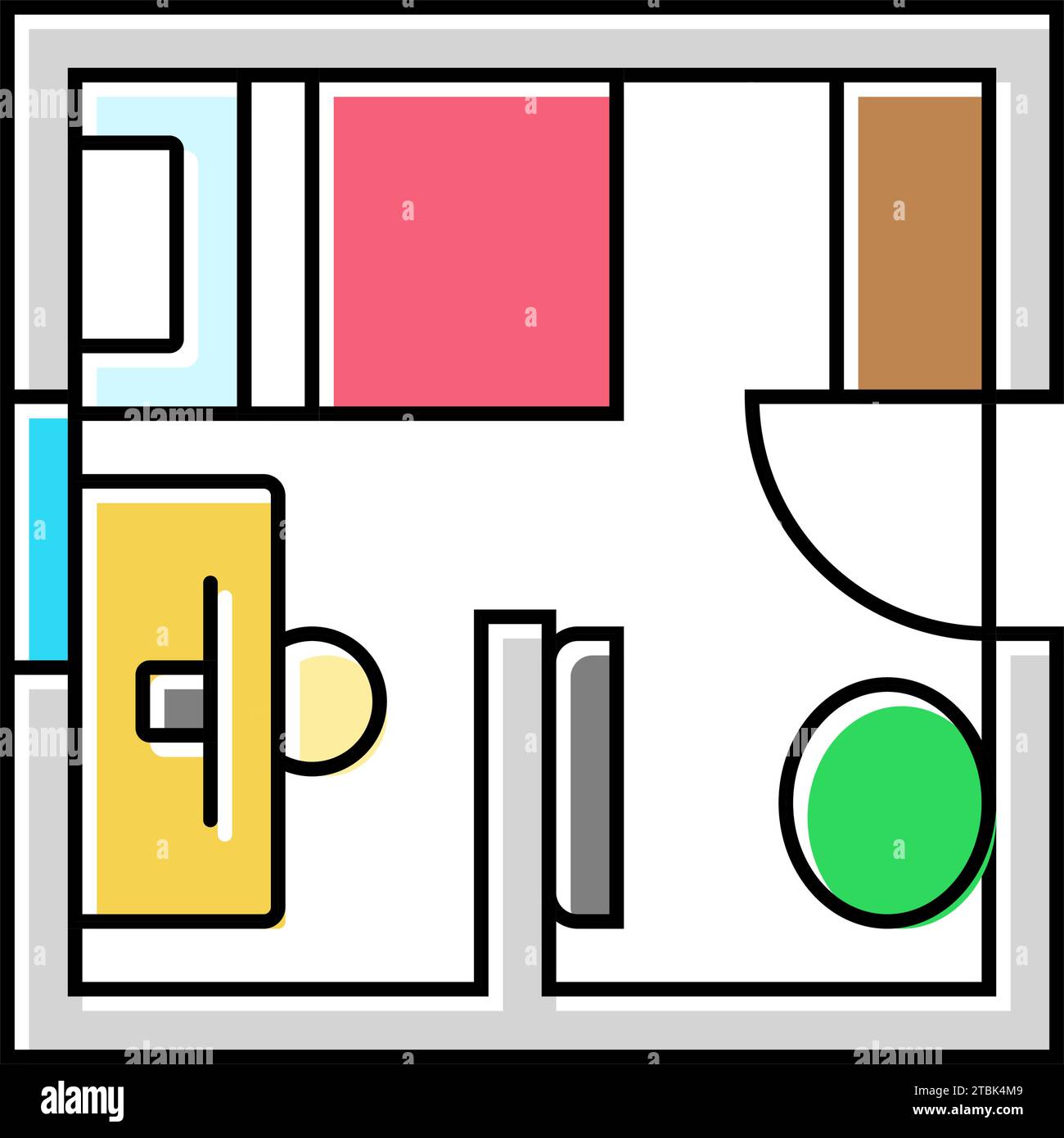 Furniture Arrangement Interior Designer Color Icon Vector Illustration 4867