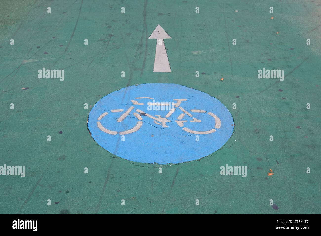 Bicycle signs on ground, concept for urban mobility, alternative ...