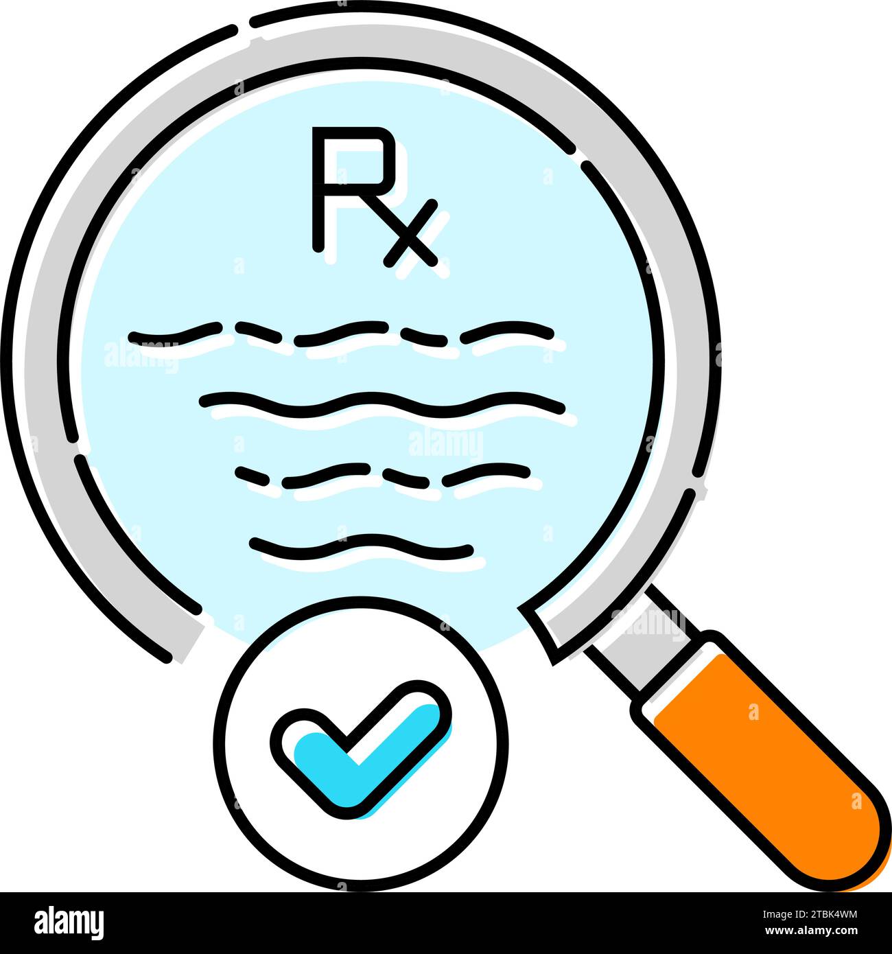 prescription verification pharmacist color icon vector illustration ...