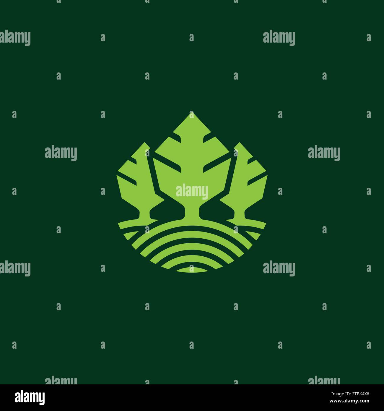 Green organic abstract triple Tree logo icon symbol. Vector ... Green organic abstract triple Tree logo icon symbol. Vector ...