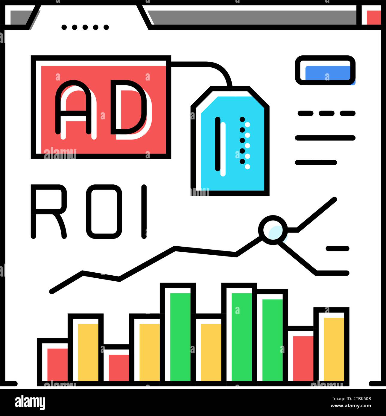 roi tracking social media color icon vector illustration Stock Vector ...