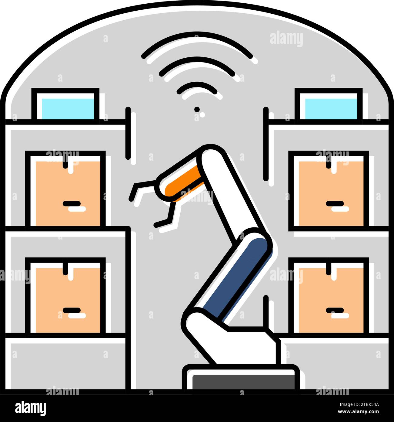 automated warehouse autonomous delivery color icon vector illustration Stock Vector Image & Art ...