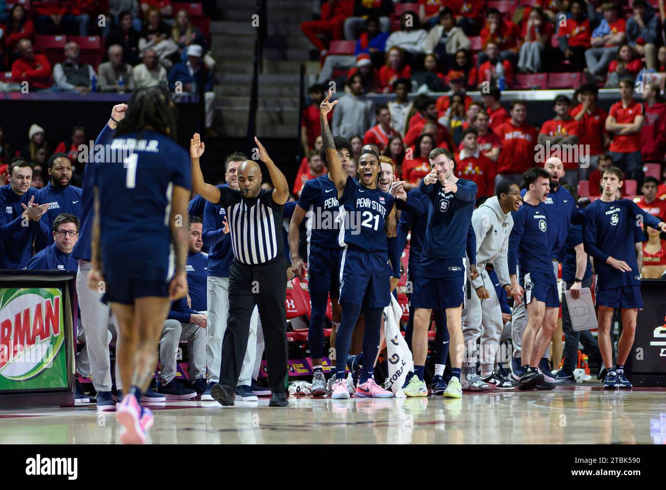 December 6, 2023: Penn State Nittany Lions bench reacts after a made ...