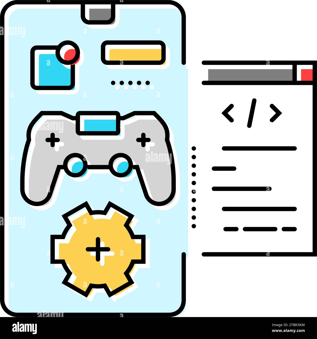 mobile development game color icon vector illustration Stock Vector ...