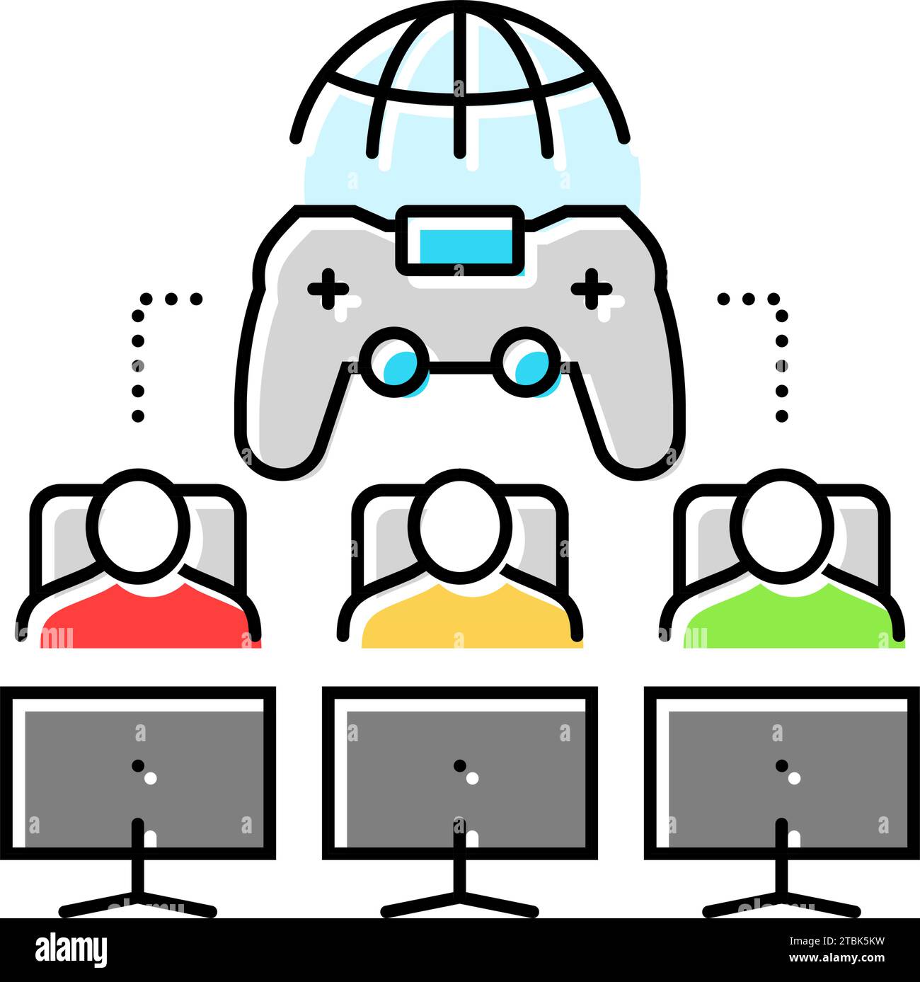 Multiplayer Games Game Development Color Icon Vector Illustration Stock Vector Image And Art Alamy