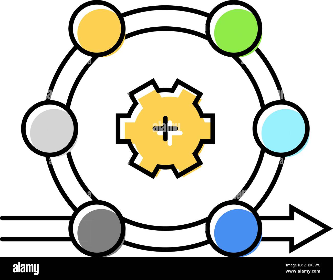 Agile Methodology Analyst Color Icon Vector Illustration Stock Vector