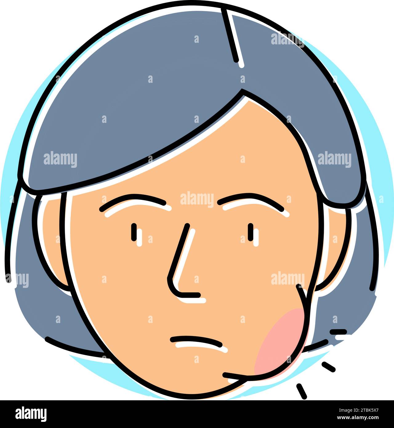 swelling face disease symptom color icon vector illustration Stock ...