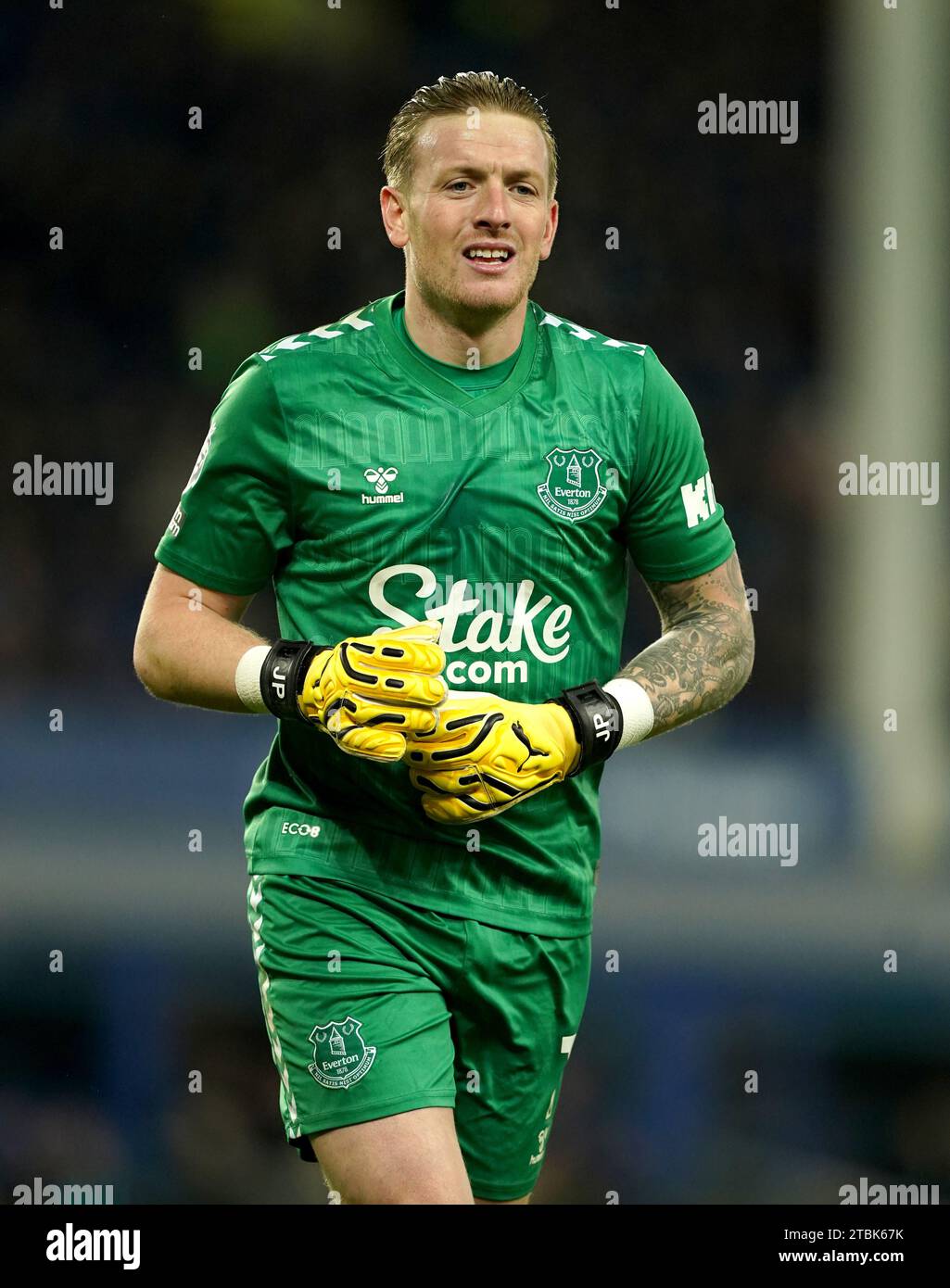 Everton goalkeeper Jordan Pickford during the Premier League match at ...