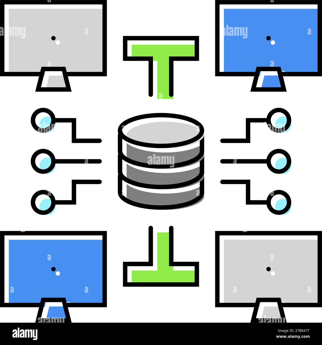 network topology analyst color icon vector illustration Stock Vector ...