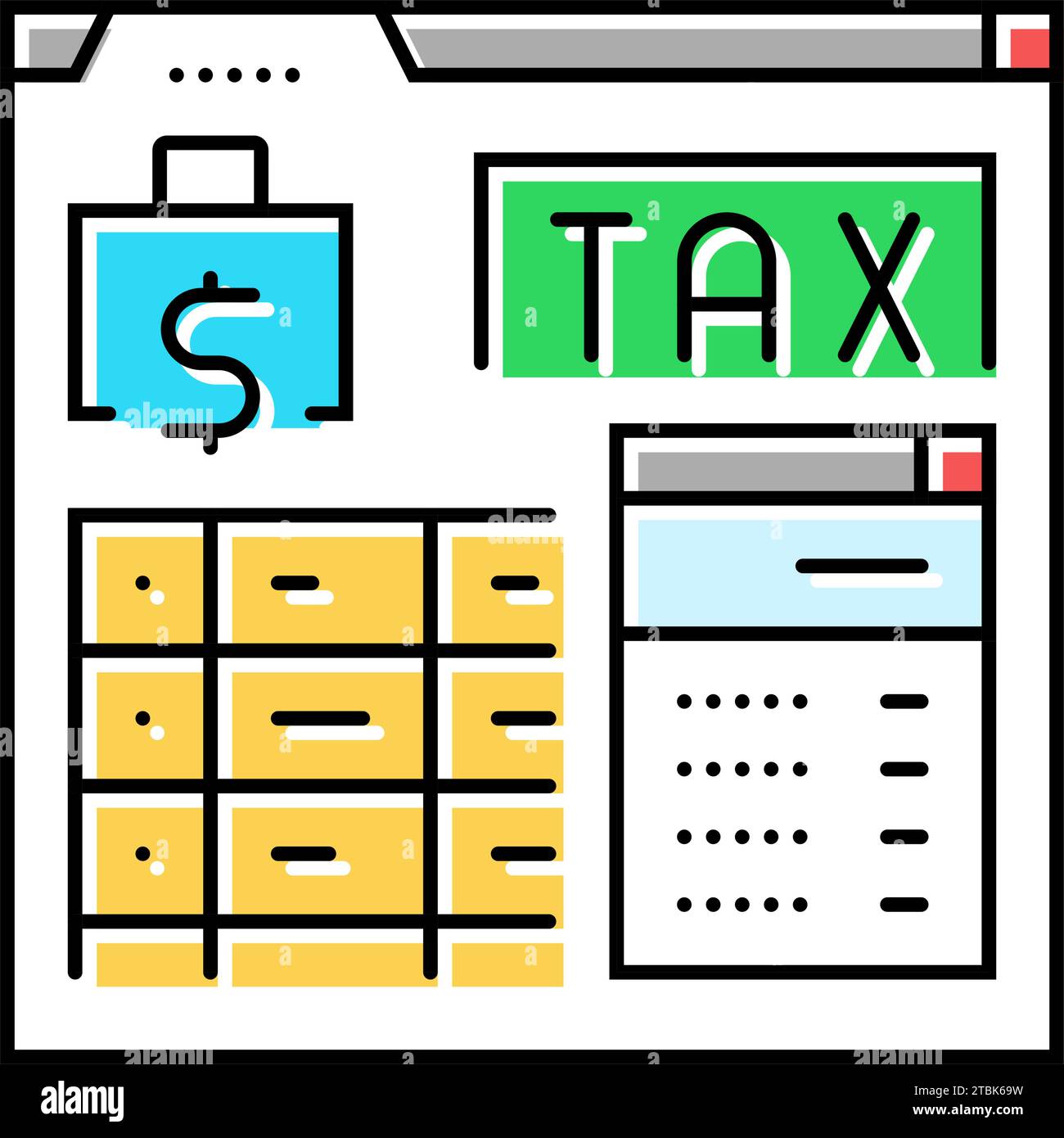 tax calculation color icon vector illustration Stock Vector Image & Art ...