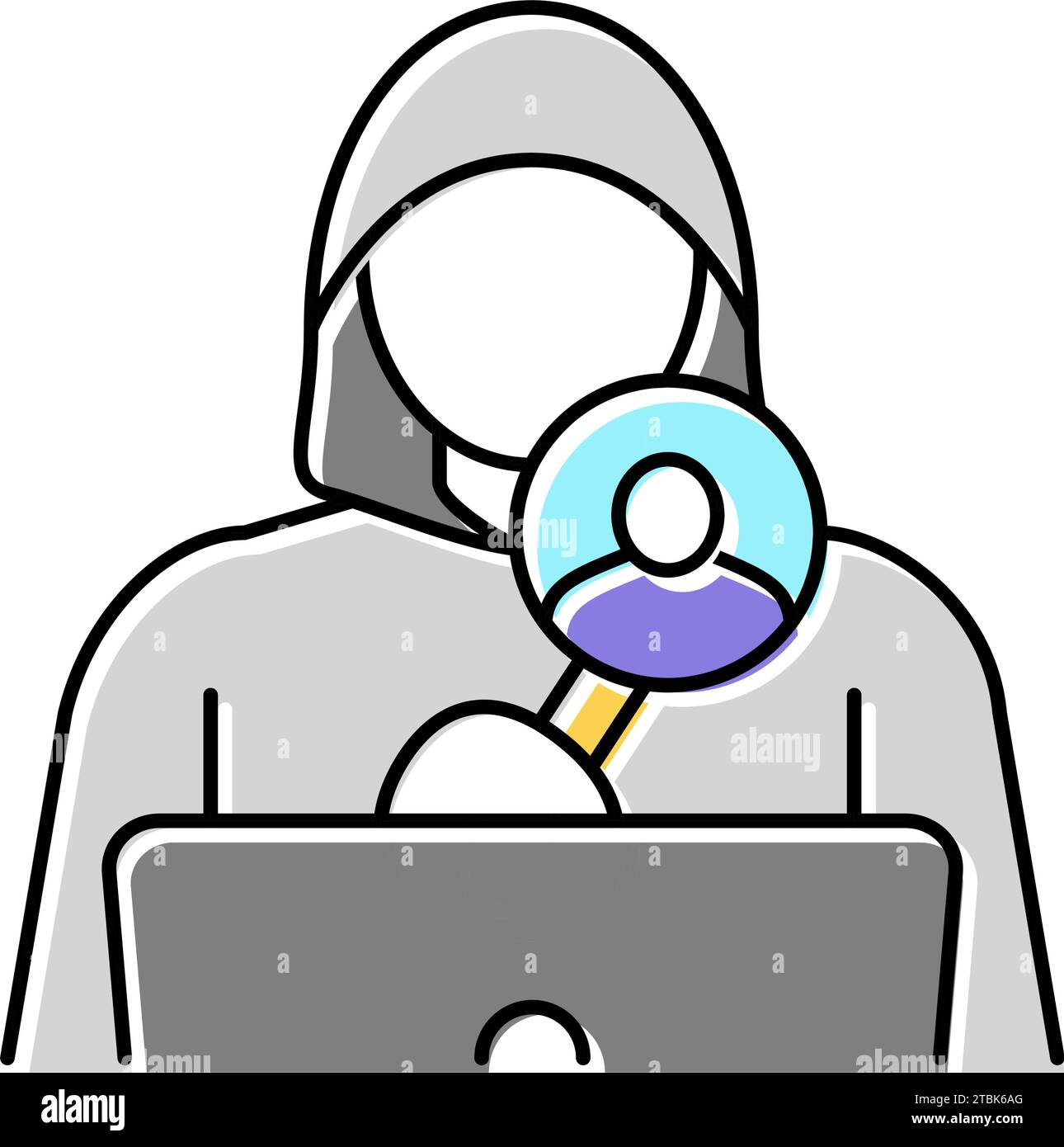 cyberstalking cyberbullying color icon vector illustration Stock Vector ...