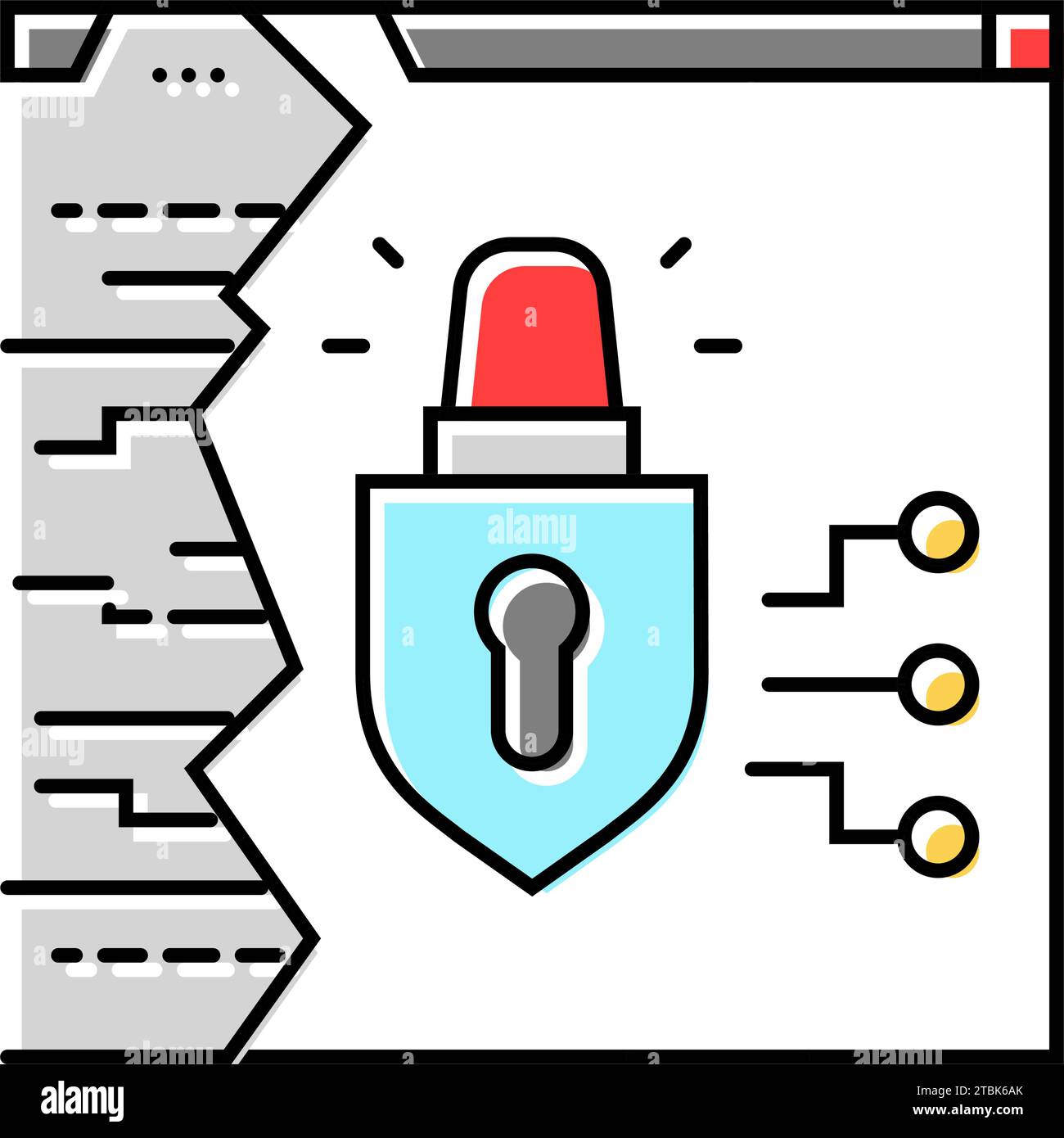 hacking attempt cyberbullying color icon vector illustration Stock ...