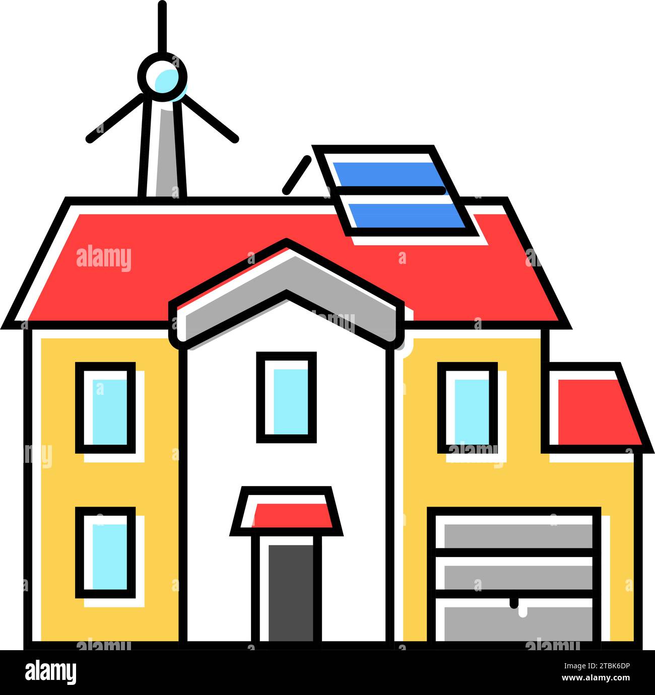 building energy efficient color icon vector illustration Stock Vector ...