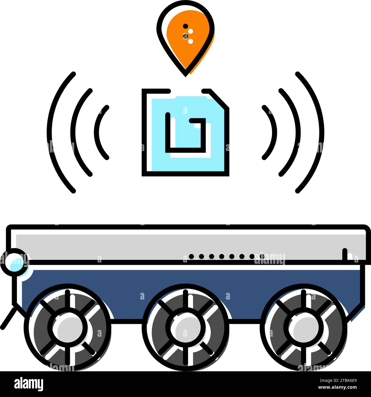 rfid tracking autonomous delivery color icon vector illustration Stock ...
