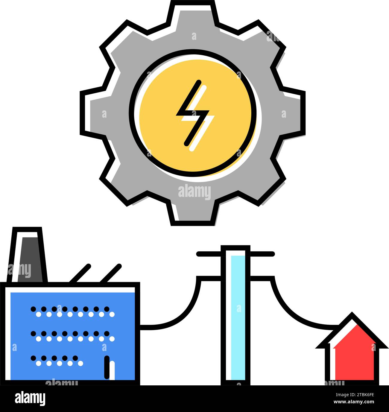 power grid efficient color icon vector illustration Stock Vector Image ...