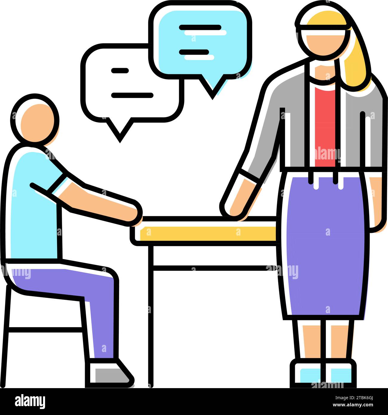 Teacher helping students book Stock Vector Images - Alamy