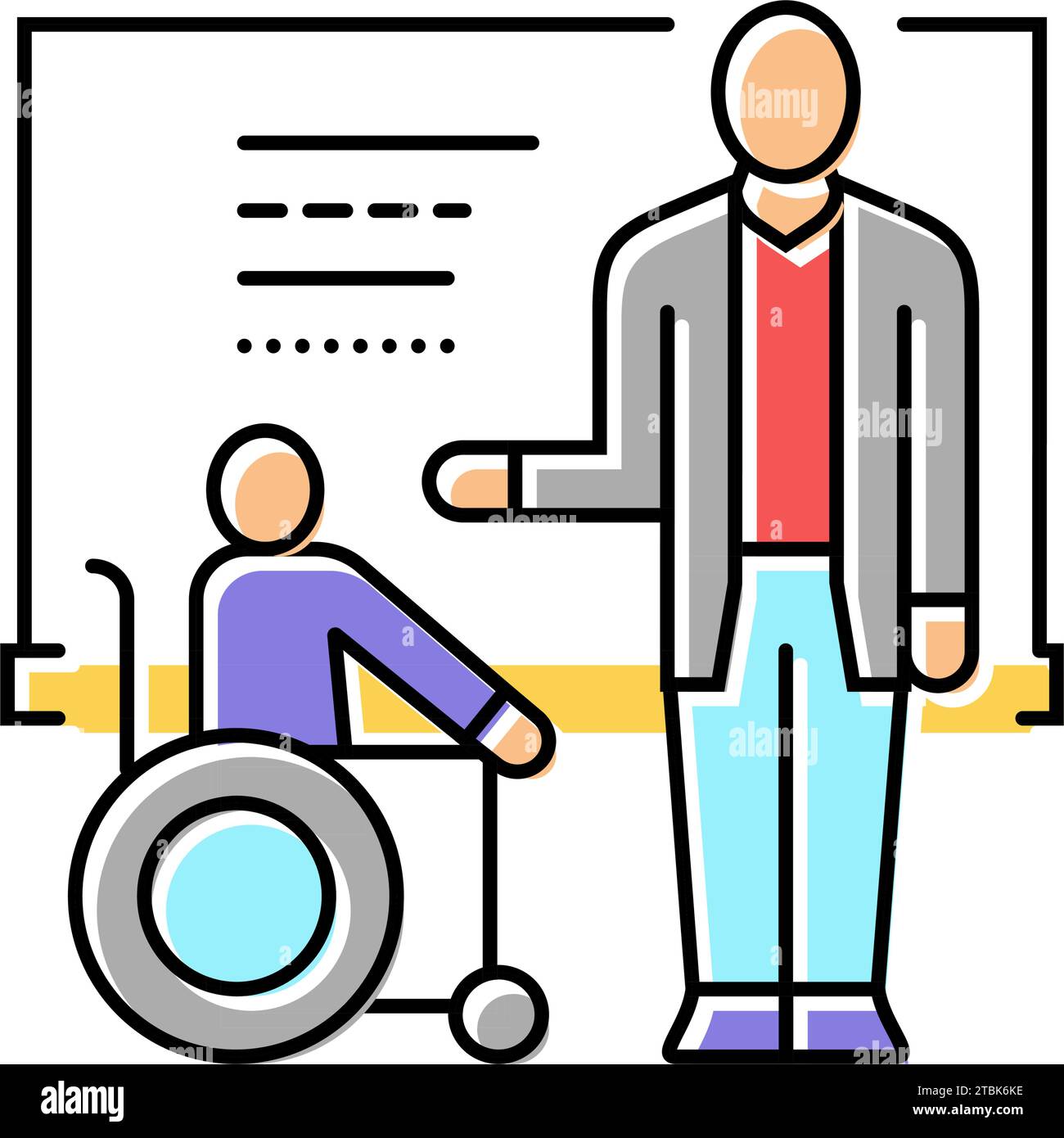 inclusive education primary school color icon vector illustration Stock ...