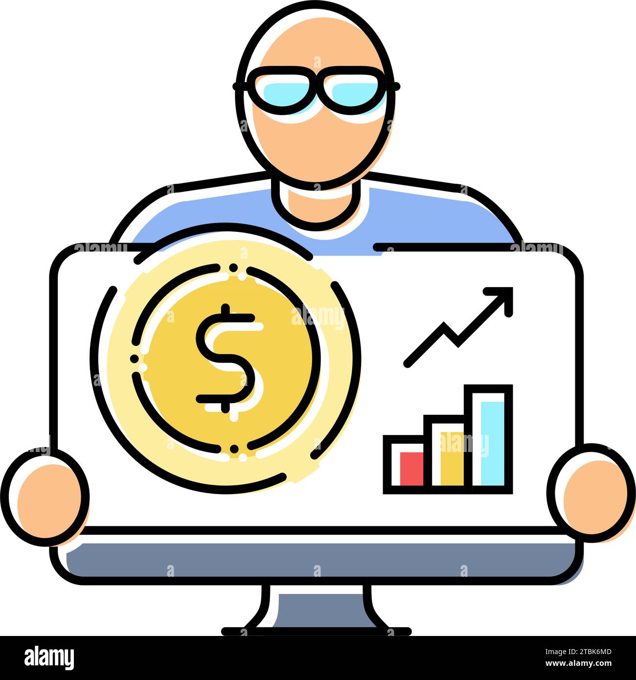 financial planner color icon vector illustration Stock Vector Image ...