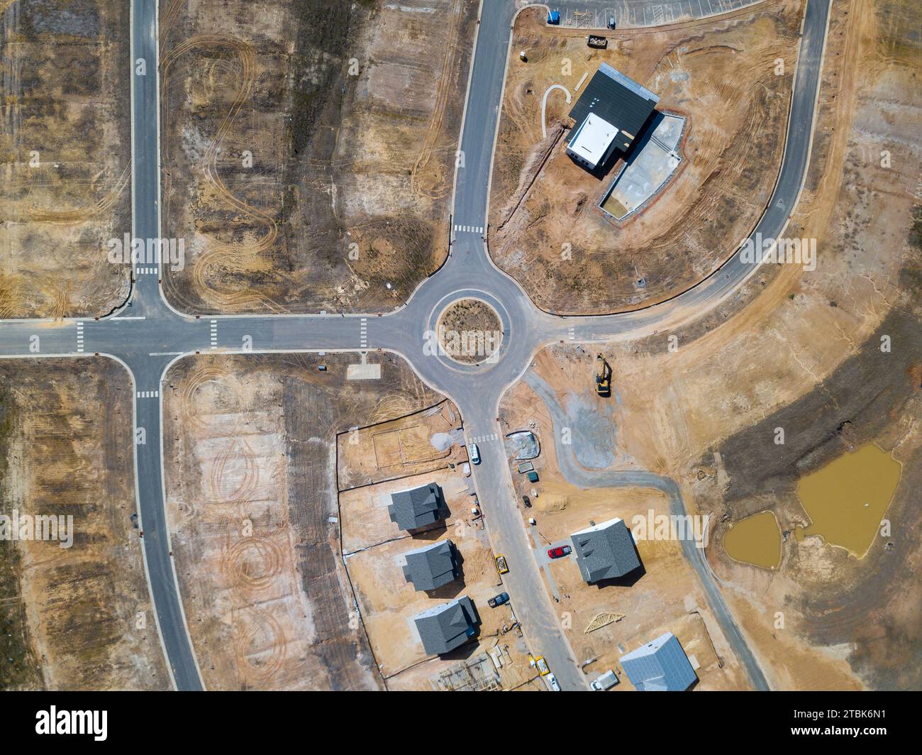 Drone images of the roof of a food distribution warehouse, and a ...